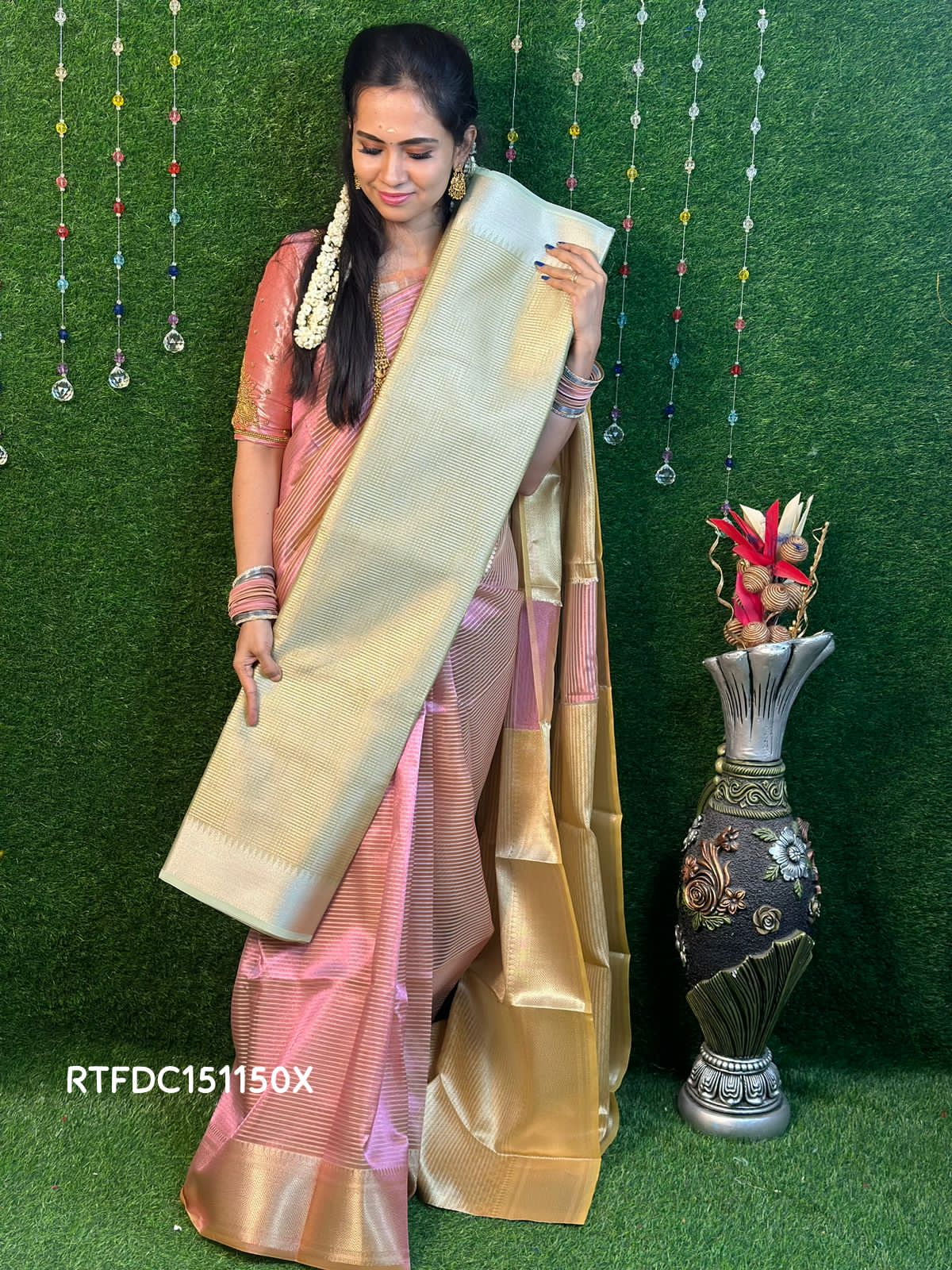 Small border tissue sarees – Rishi Boutique