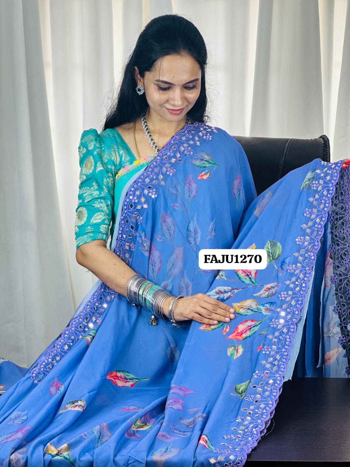 Mirror work saree sold – Rishi Boutique