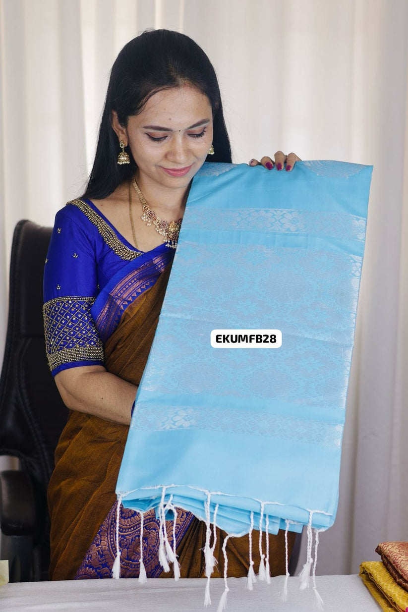 Borderless semi soft silk saree 🎁 – Rishi Boutique
