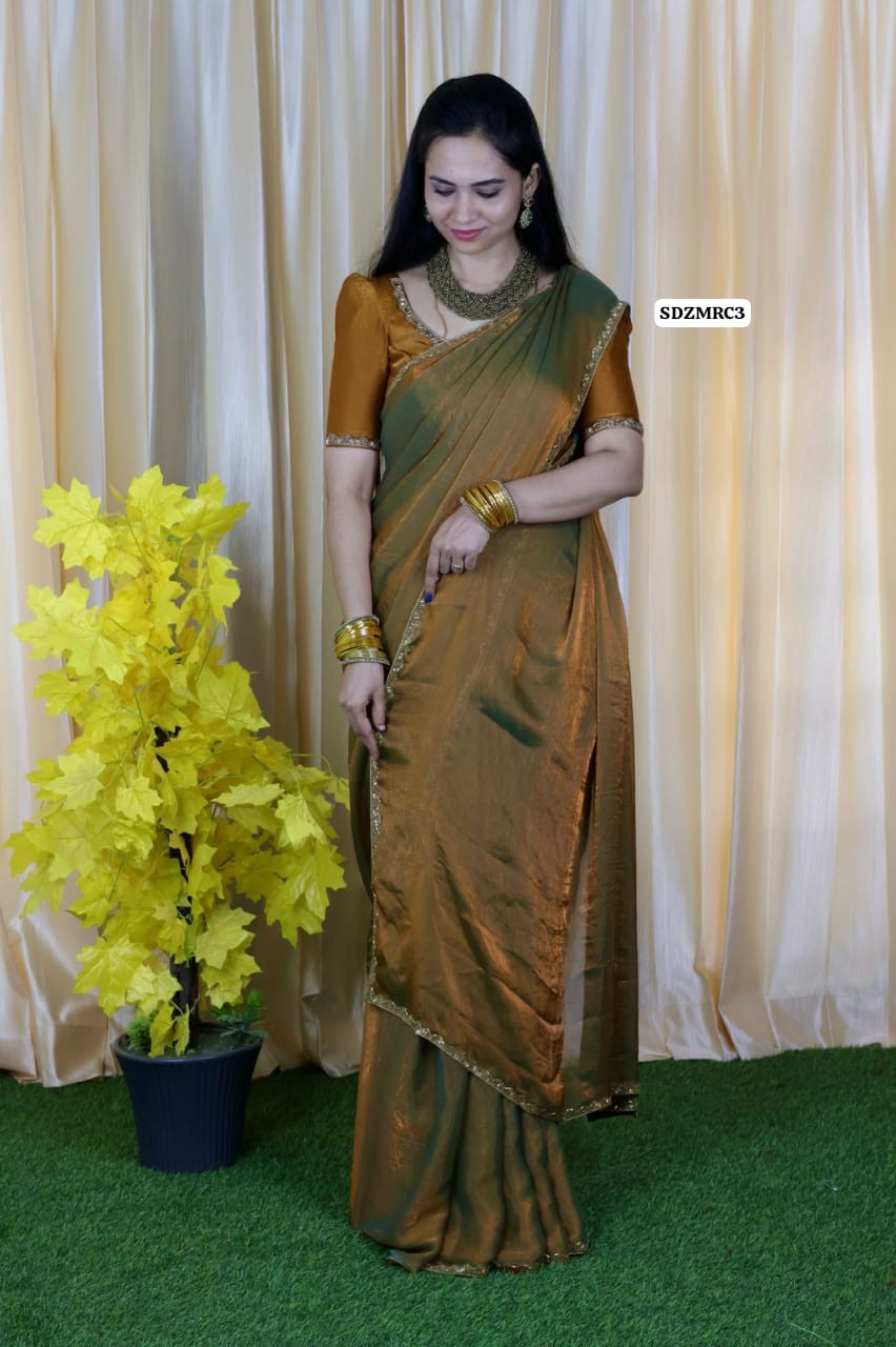 Heavy metallic space silk saree 🥳 – Rishi Boutique